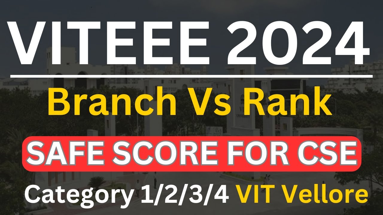 VITEEE 2024 Expected Cutoff🔥| MARKS VS RANK VS BRANCH🔥| All Branches ...