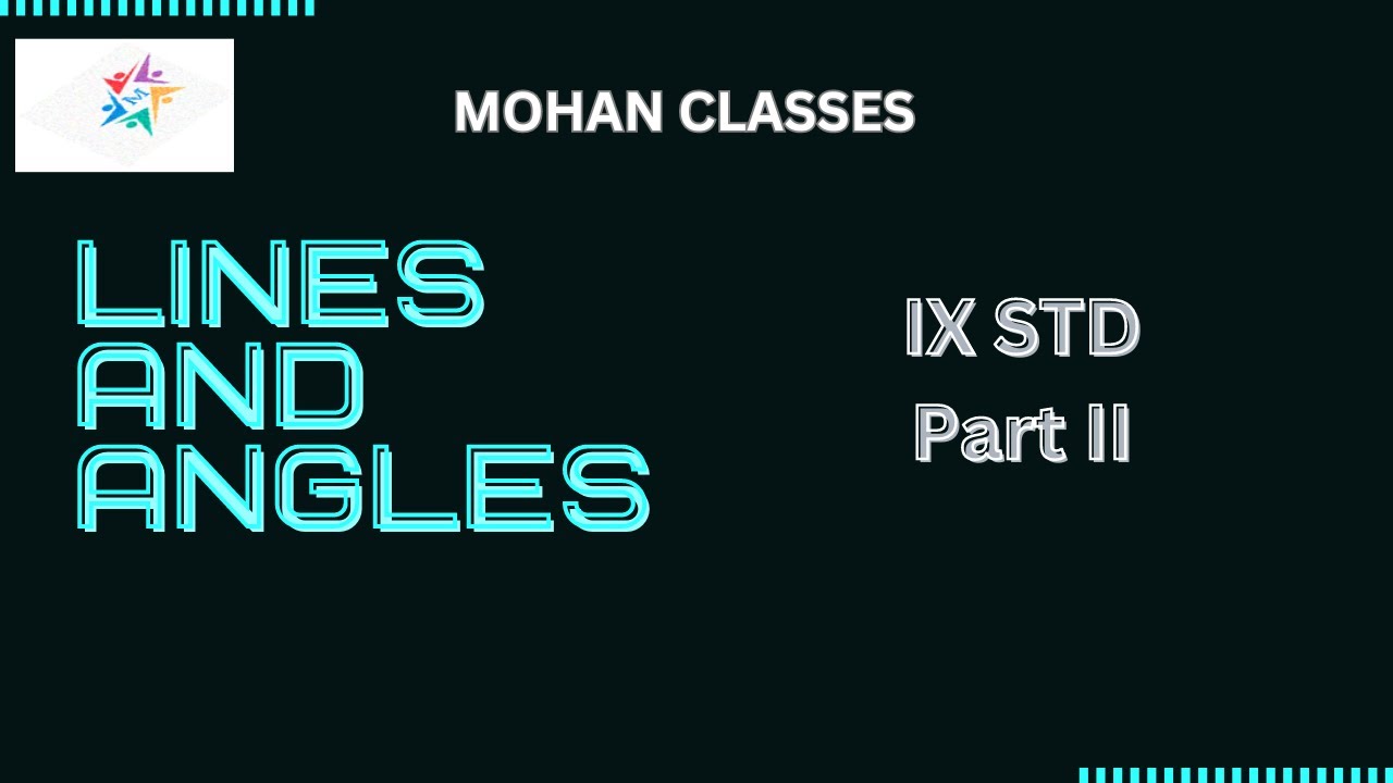 Part II Lines and Angles for IX STD Students - YouTube