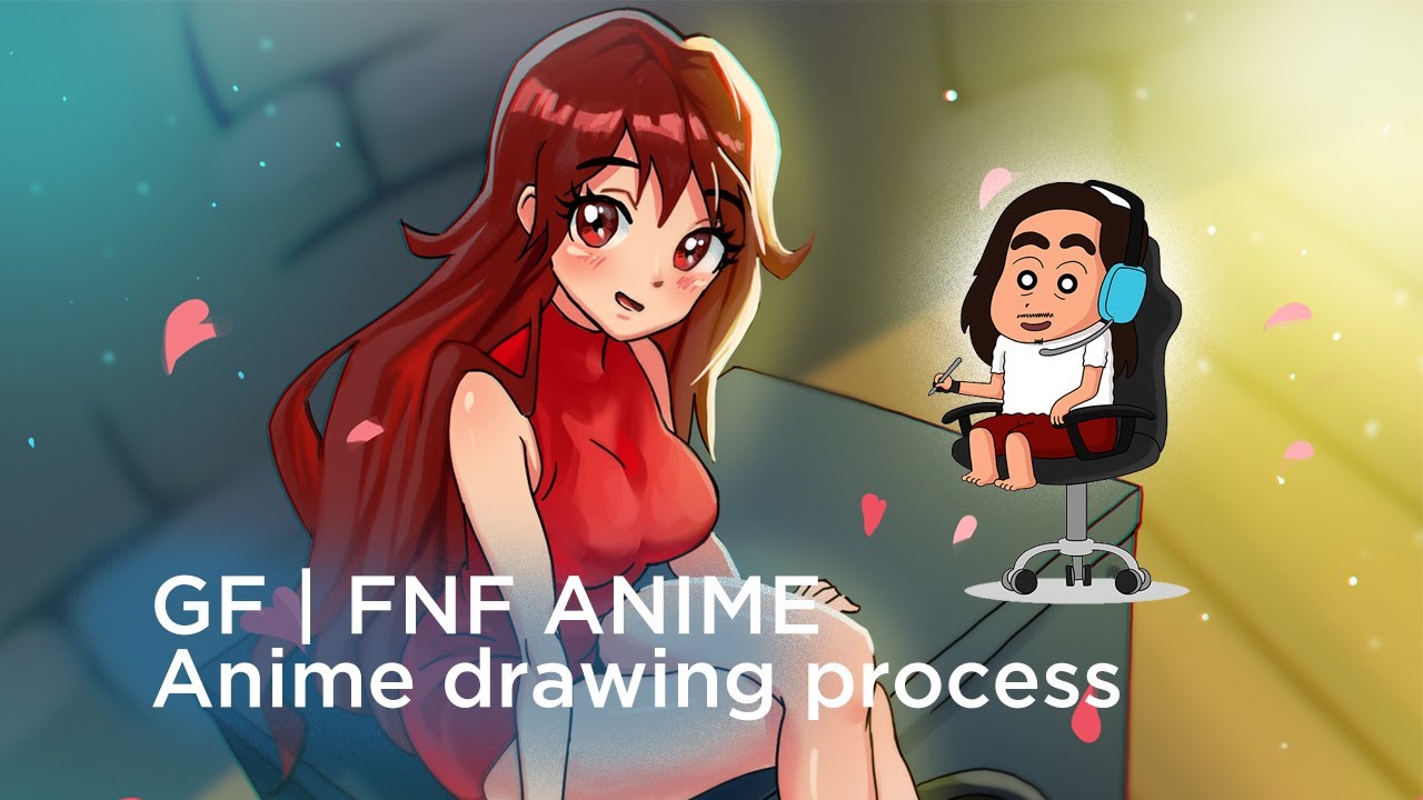 Friday Night Funkin' but its Anime | GF drawing process - YouTube