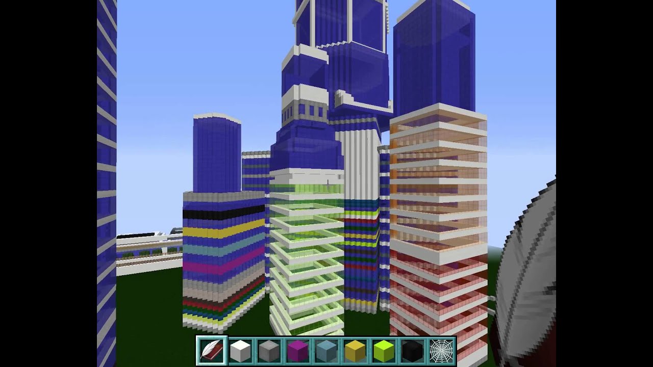 Minecraft Crazy colour buildings - YouTube
