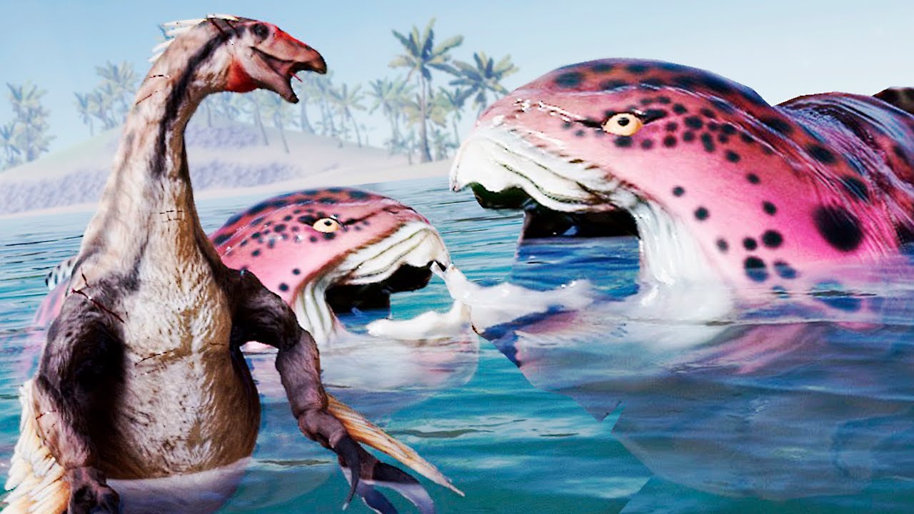 Therizinosaurus Aquático + Emboscada dos Dunkleosteus! REX GIGANTESCO ...