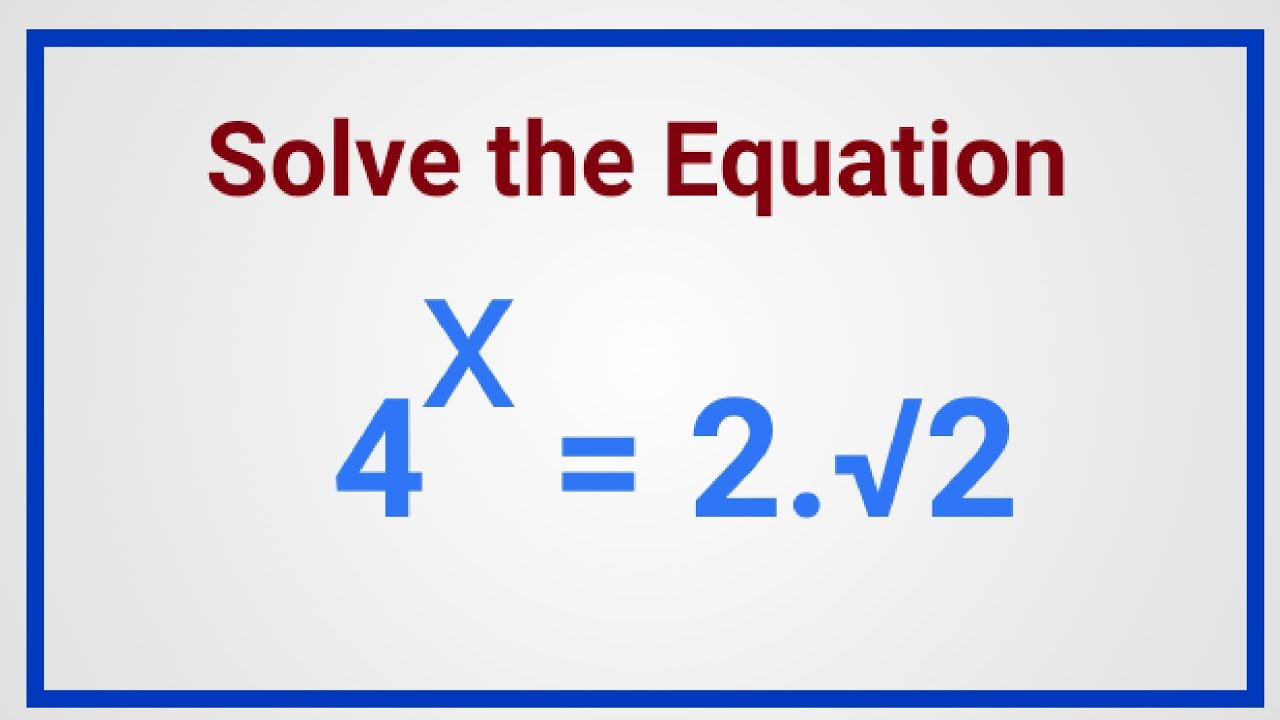 A Nice Exponential Equation Solving. - YouTube