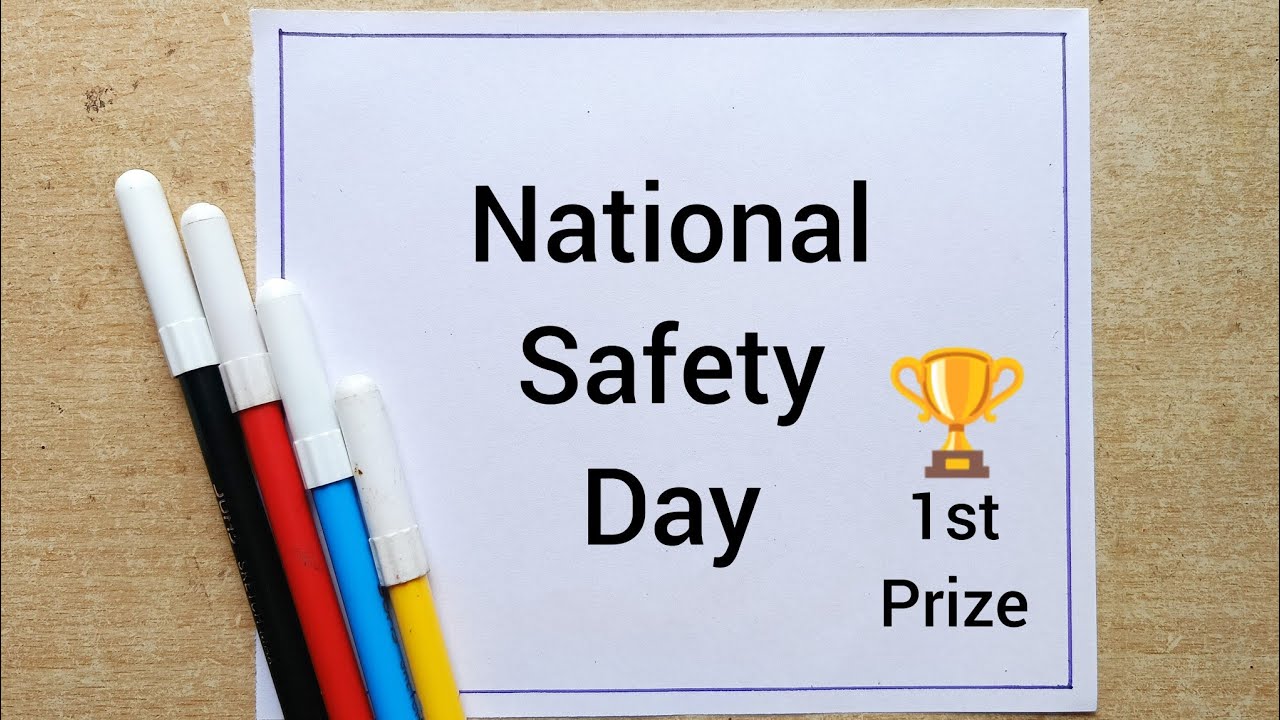 National Safety Day Drawing || National Safety Day Poster Drawing ...