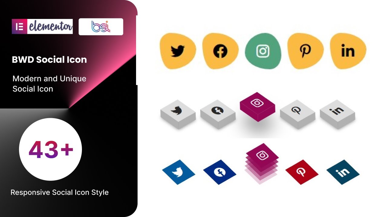 BWD Social Icon for Elementor addon tutorial - YouTube