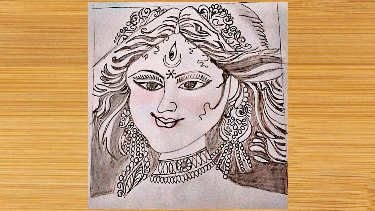 Mata Di Drawing Kaise Bnaye || Mata Di Drawing || Durga Mata Di Drawing ...