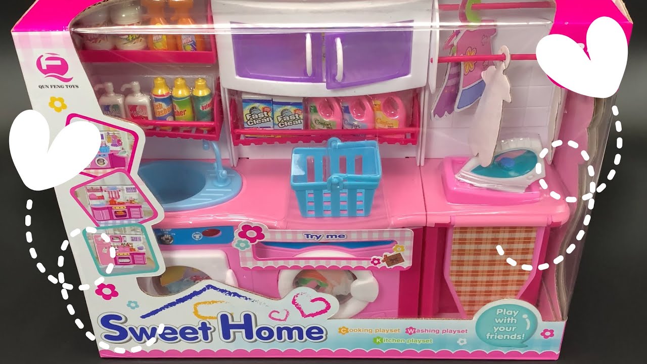 10 Minutes Satisfying with Unboxing Mini Laundry Shop Play Set | ASMR ...