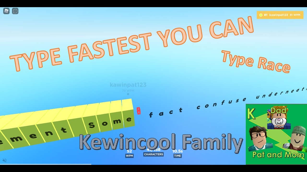 This game knows how fast you type??? I kewincool family - YouTube