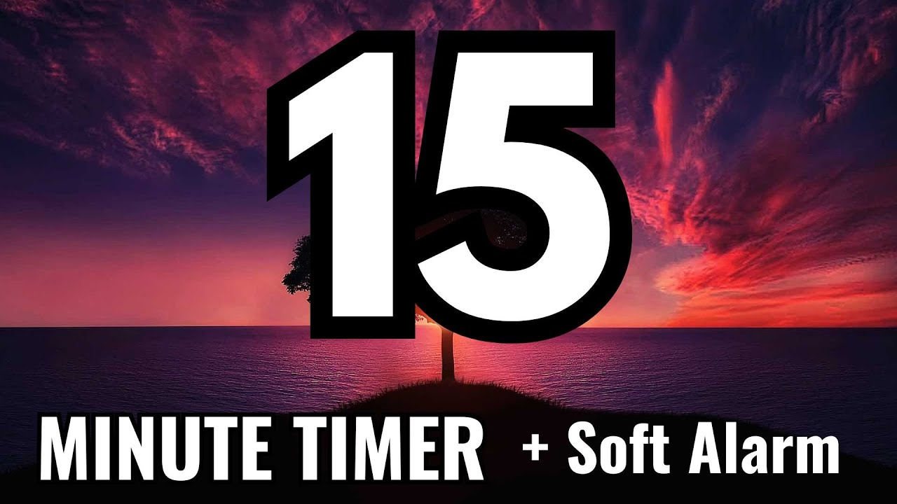 🌅 15 Minutes Timer in a Sunset at Sea 💤 No Music, Calm 💤 Soft Alarm ...