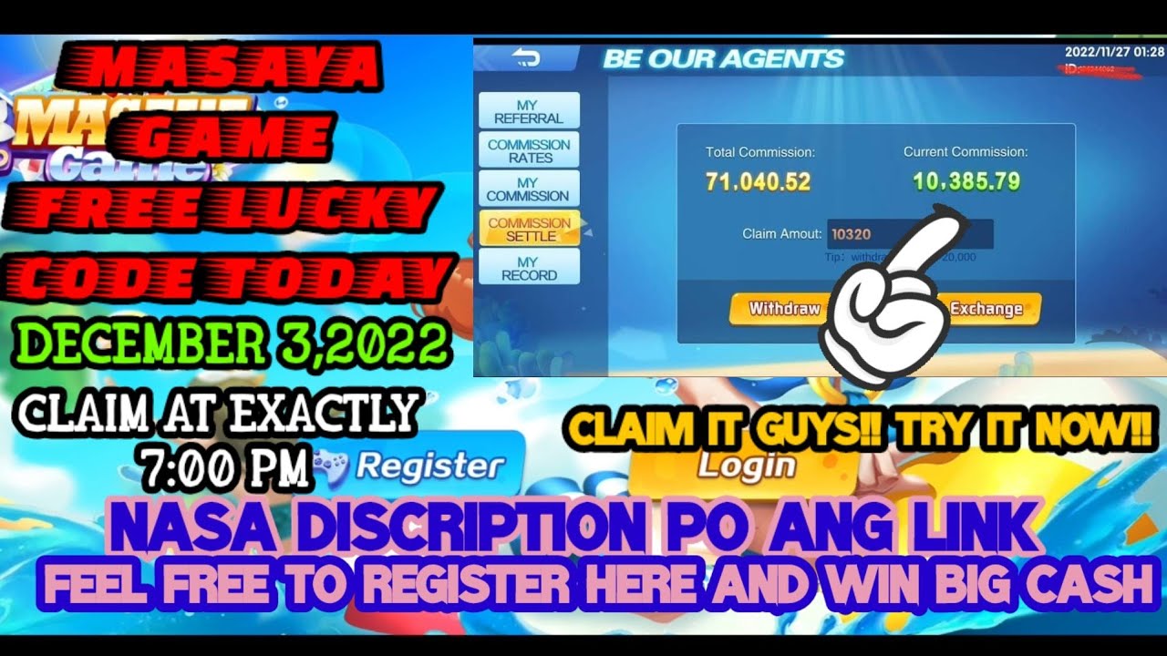 MASAYA GAME FREE LUCKY CODE TODAY DECEMBER 3, 2022 - CLAIM AT EXACTLY 7 ...