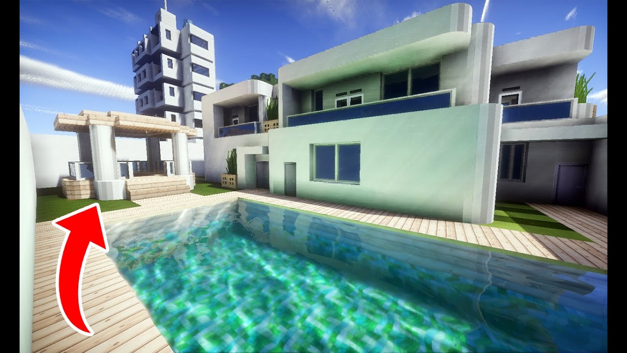 Minecraft NewJankeCity II - Casa Moderna #01 PISCINA - YouTube