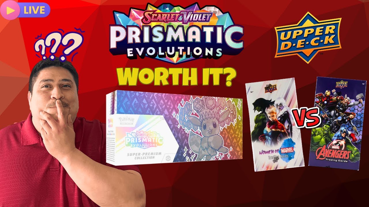 🔴Live🔴 Prismatic Super Premium Collection + Upper Deck Marvel Opening #pokemon #new #giveaway ...