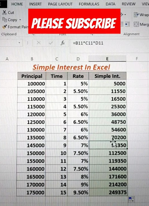 how to calculate interest in excel | excel tutorial | excel tutoring - YouTube