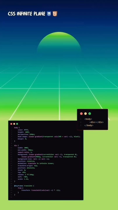 Infinite plane using css #css #html - YouTube