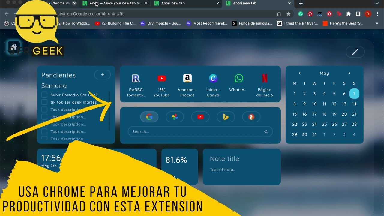 Mejora tu productividad con Esta extensión de Chrome Anori - YouTube