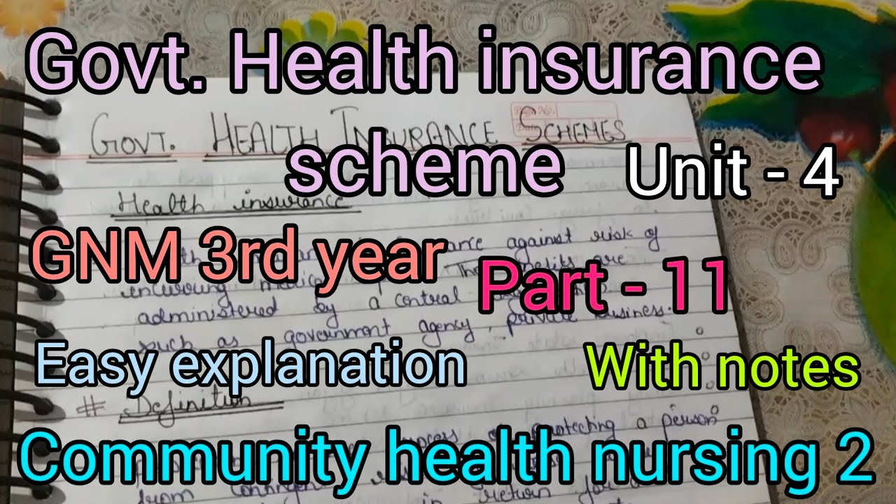 Govt. Health insurance scheme/ part - 11/ unit- 4/GNM 3rd year/community health nursing 2 - YouTube