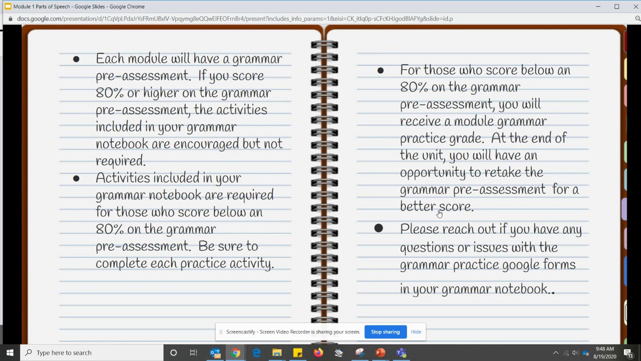 Accessing the Module 1 Grammar Notebook - YouTube