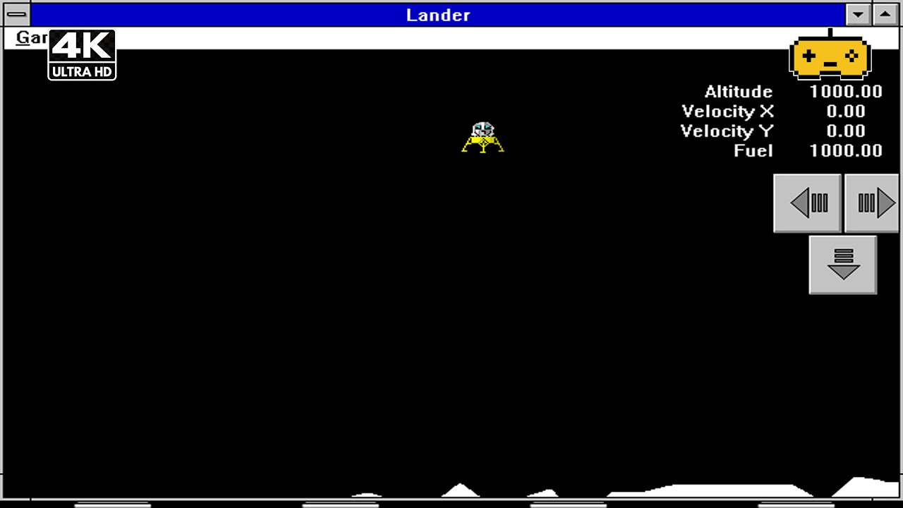 Lander Gameplay (1990) | 10 Minutes of Classic Lunar Lander Fun from ...