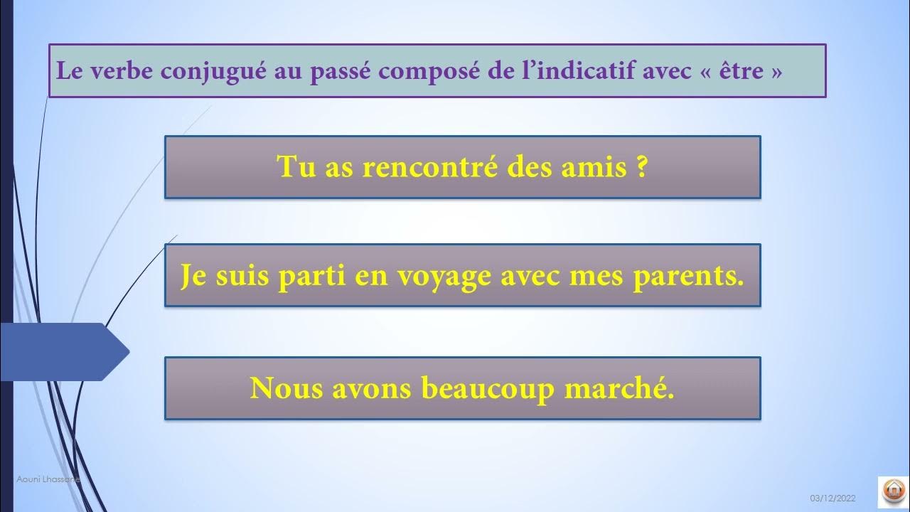 Quiz : Passé composé avec l'auxiliaire "avoir" et "être" - YouTube
