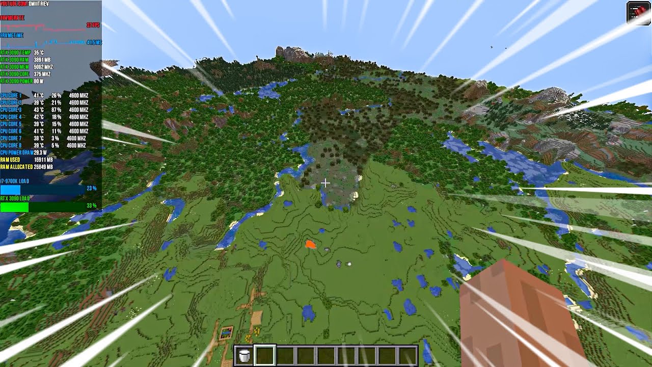 128GB RAM Minecraft and 64 CHUNKS Render Distance - YouTube