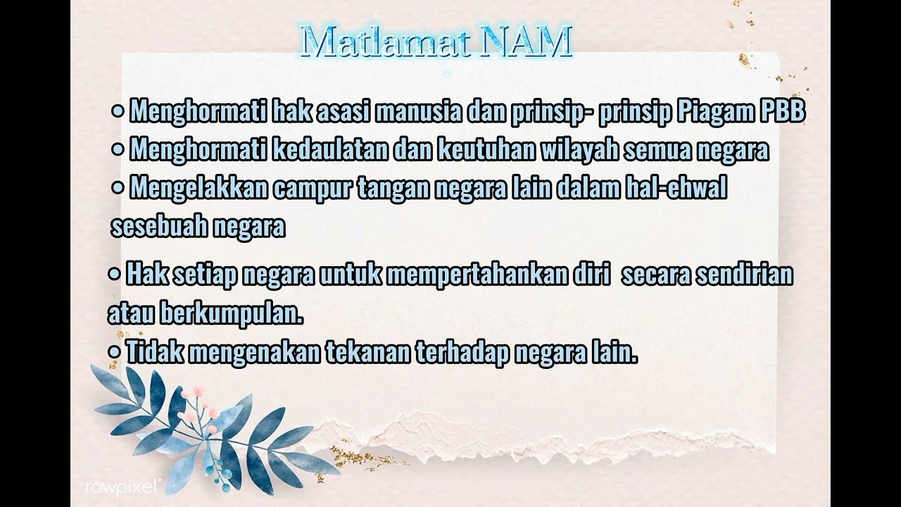 Sejarah Tingkatan 6 Semester 3: Pertubuhan Negara-negara Berkecuali ...