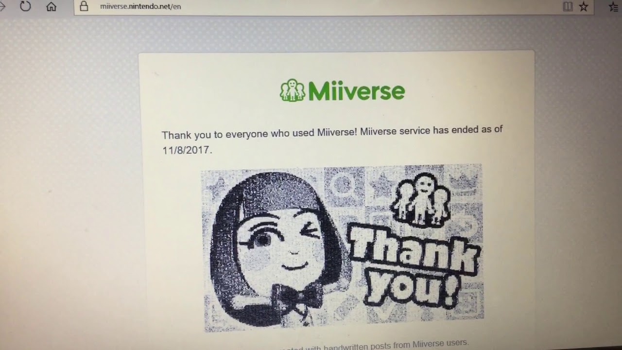 The last minute of Miiverse - YouTube