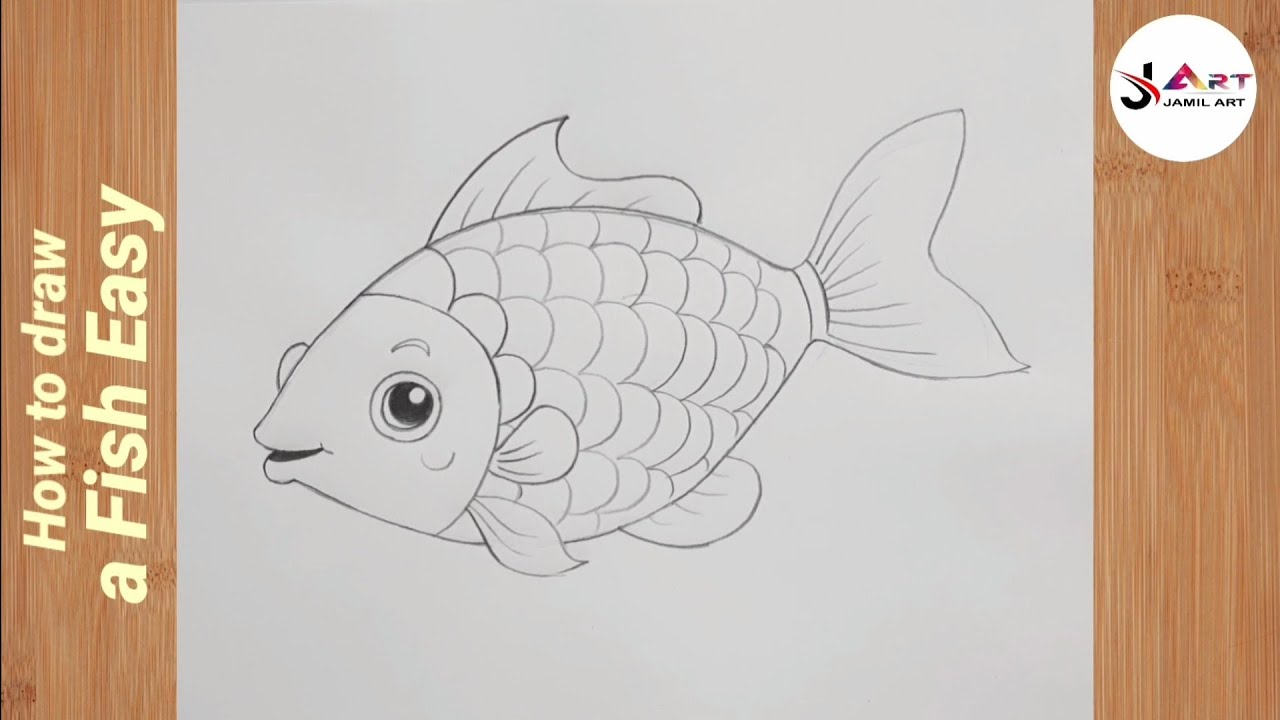 Fish Drawing Easy || Fish Drawing for Beginners || Pencil drawing step ...