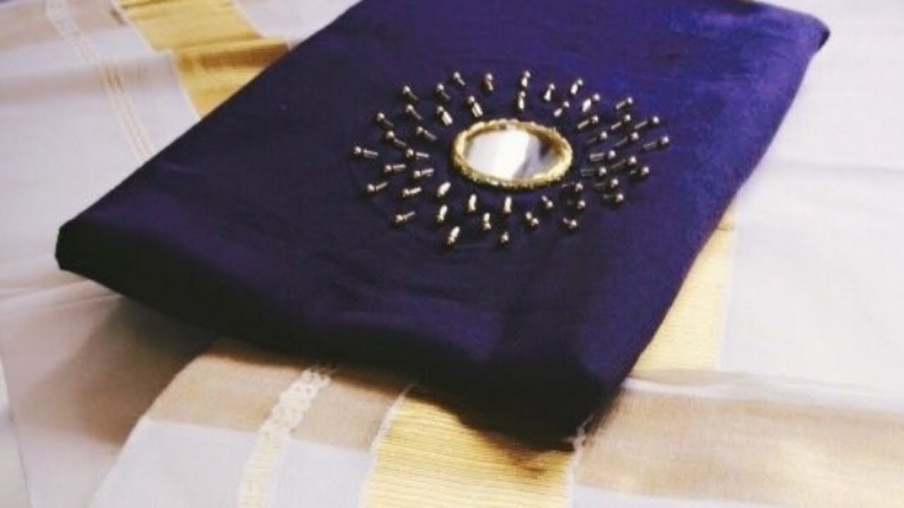 Simple and Fancy Vaal Kannadi design work|Aari Work Mirror Tutorial ...