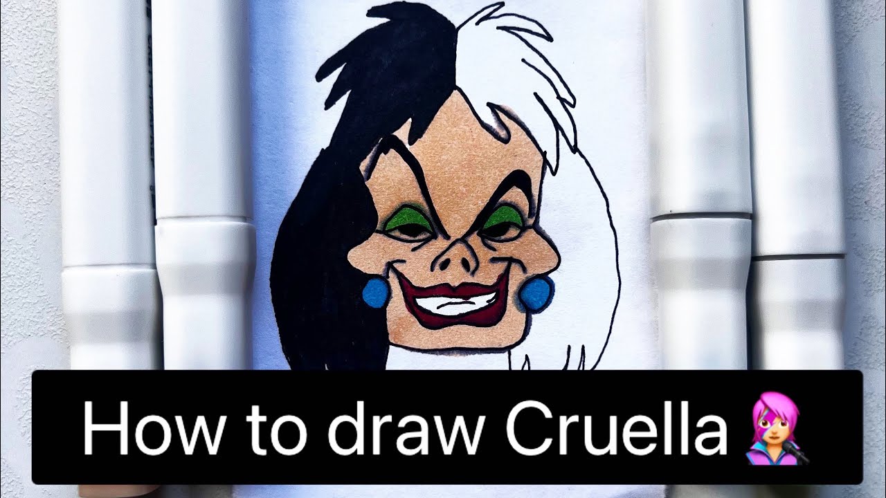 How to draw and paint Cruella 👩🏼‍🎤 - YouTube