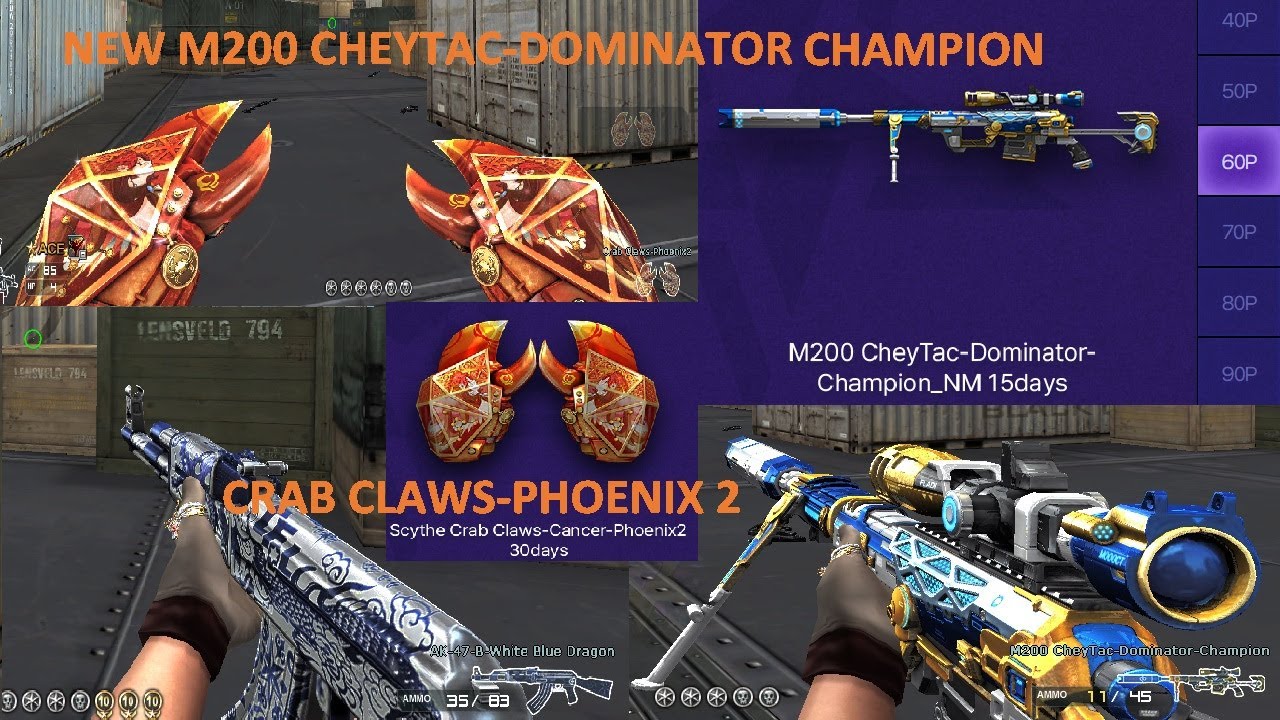 NEW M200 CHEYTAC-DOMINATOR-CHAMPION & CRAB CLAWS-PHOENIX CROSSFIRE PH ...