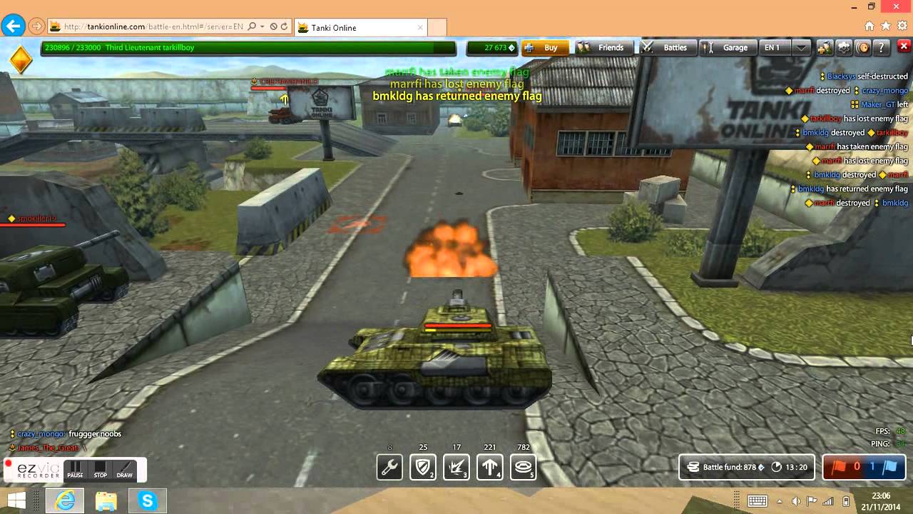 Tanki Online Thunder Gameplay - Top of Leaderboard - Capping Flags ...