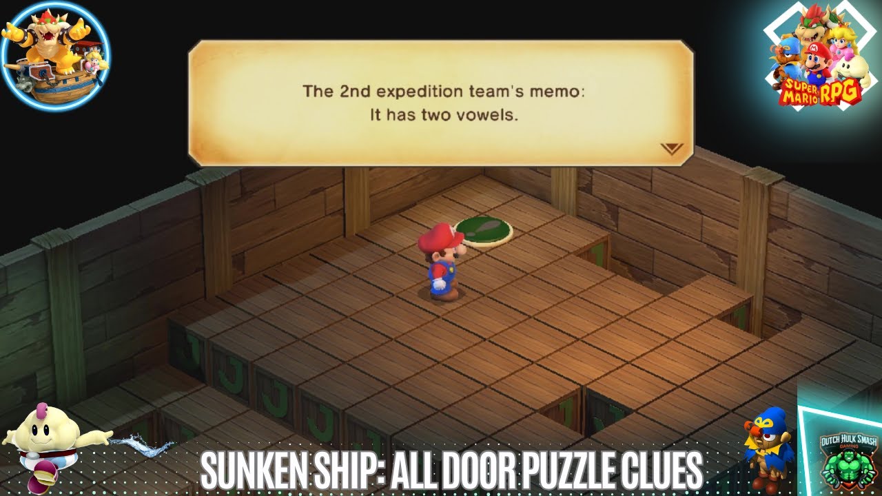 Sunken Ship: All Door Puzzle Clues in Super Mario RPG Remake. - YouTube