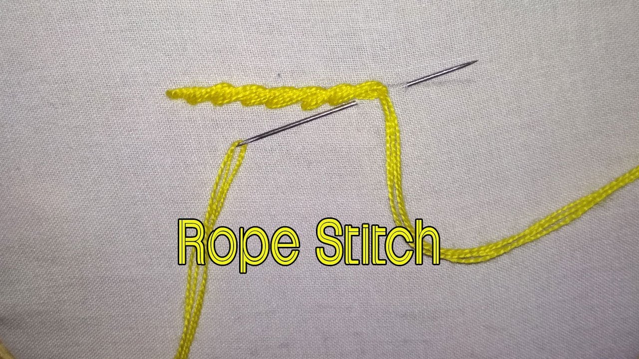 Basic Hand Embroidery Tutorial Part-30 | Rope Stitch - YouTube