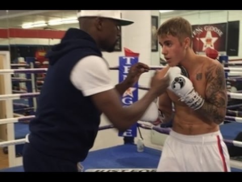 Justin Bieber boxing and training with Floyd Mayweather - YouTube