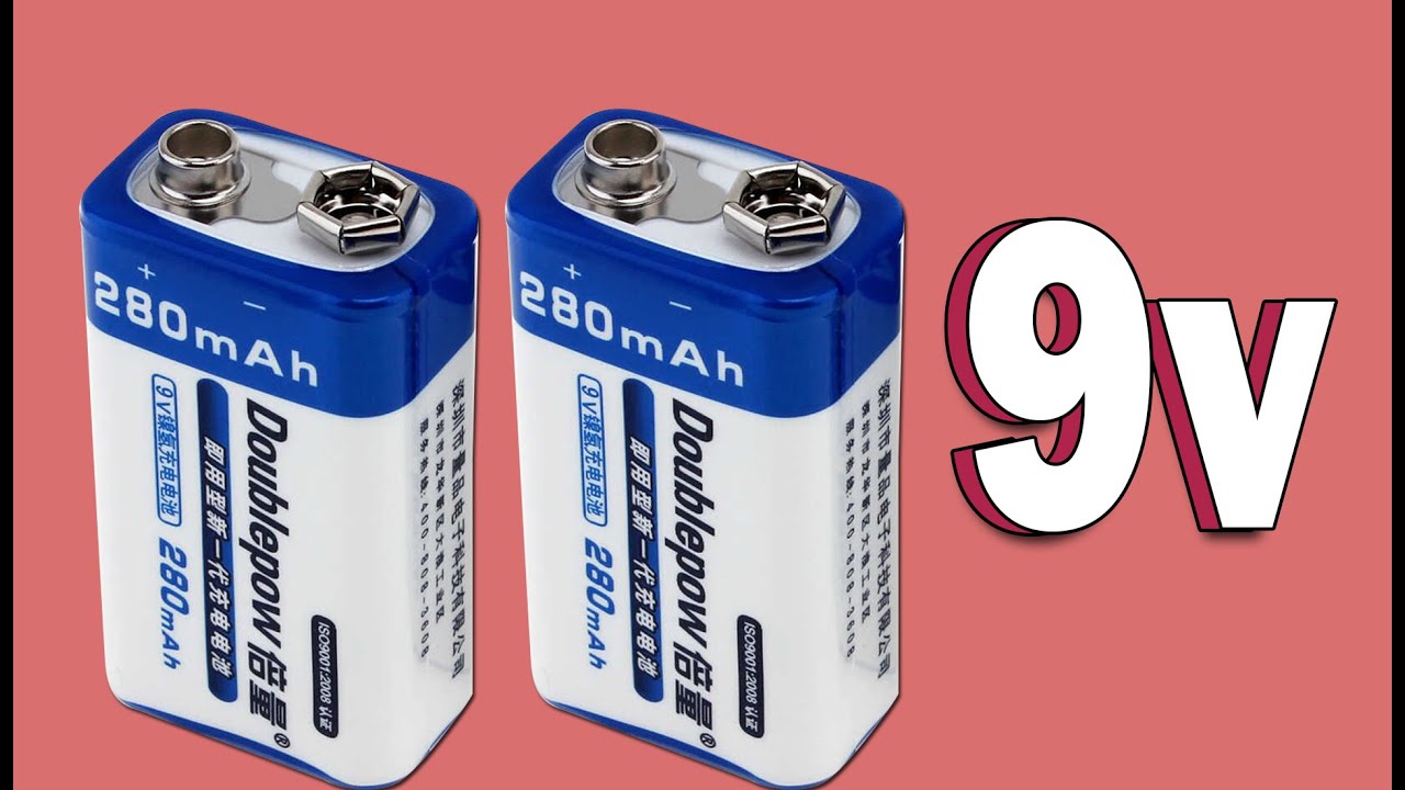 9v Rechargeable Battery, Doublepow 9V Ni-MH 280mah rechargeable battery ...