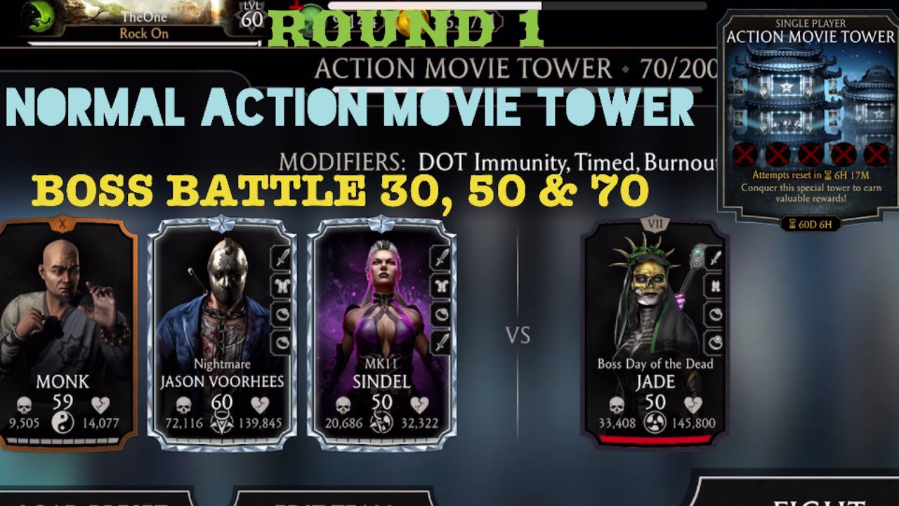 Round 1 | Normal Action Movie Tower Boss Battles 30, 50 & 70+Rewards ...