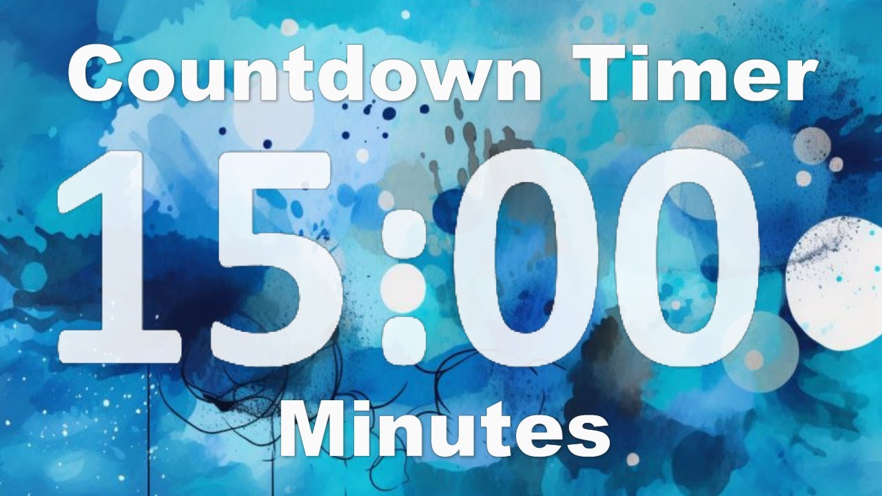 15 Minute Timer Blue Background - YouTube