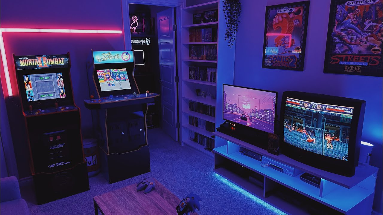 Arcade room / retro game room tour 2024 - YouTube