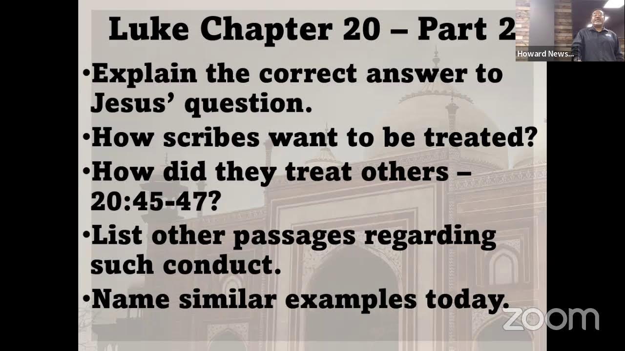 Sunday School: Luke Study Guide Chapter 20 - Part 2 - YouTube