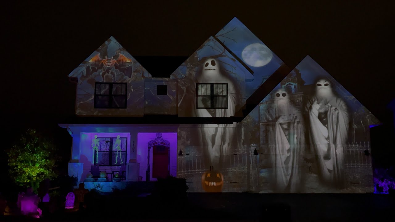 Halloween 2023 - Haunted House Projection Mapping - YouTube