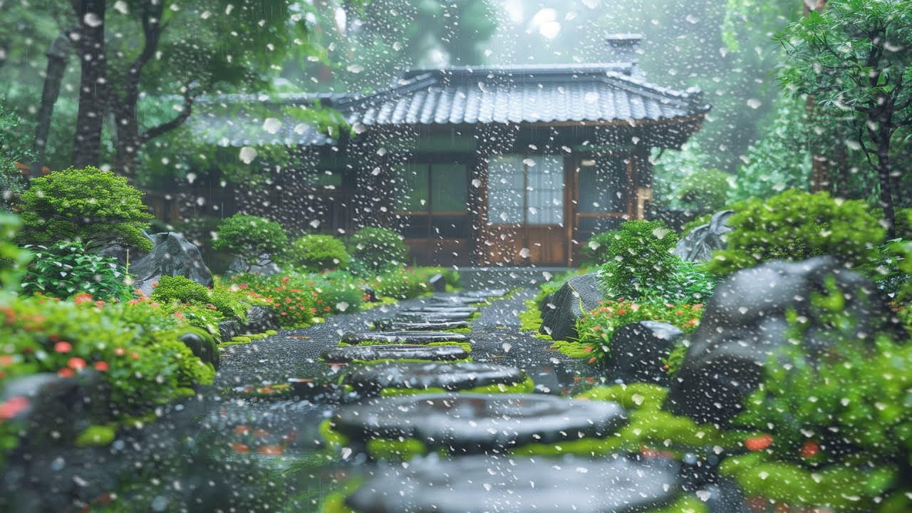 Sleep Instantly with ASMR Rain Sounds | Relaxing Japanese Village ...