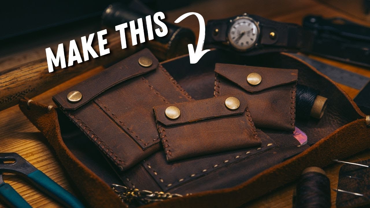 How To Make A Simple Leather Pouch - Easy Leather Project - YouTube