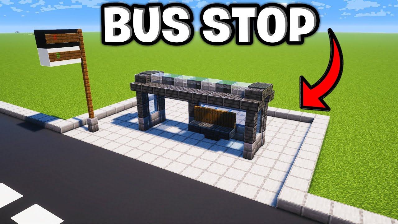 How to Build a Bus Stop in Minecraft Tutorial 1.21 - YouTube