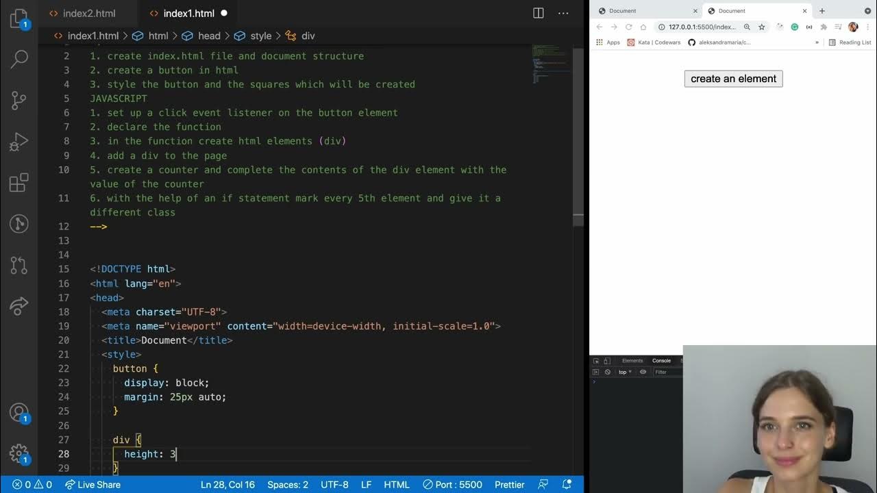 JavaScript DOM Project: Creating Dynamic Elements with Conditional Styling [Project 1] - YouTube