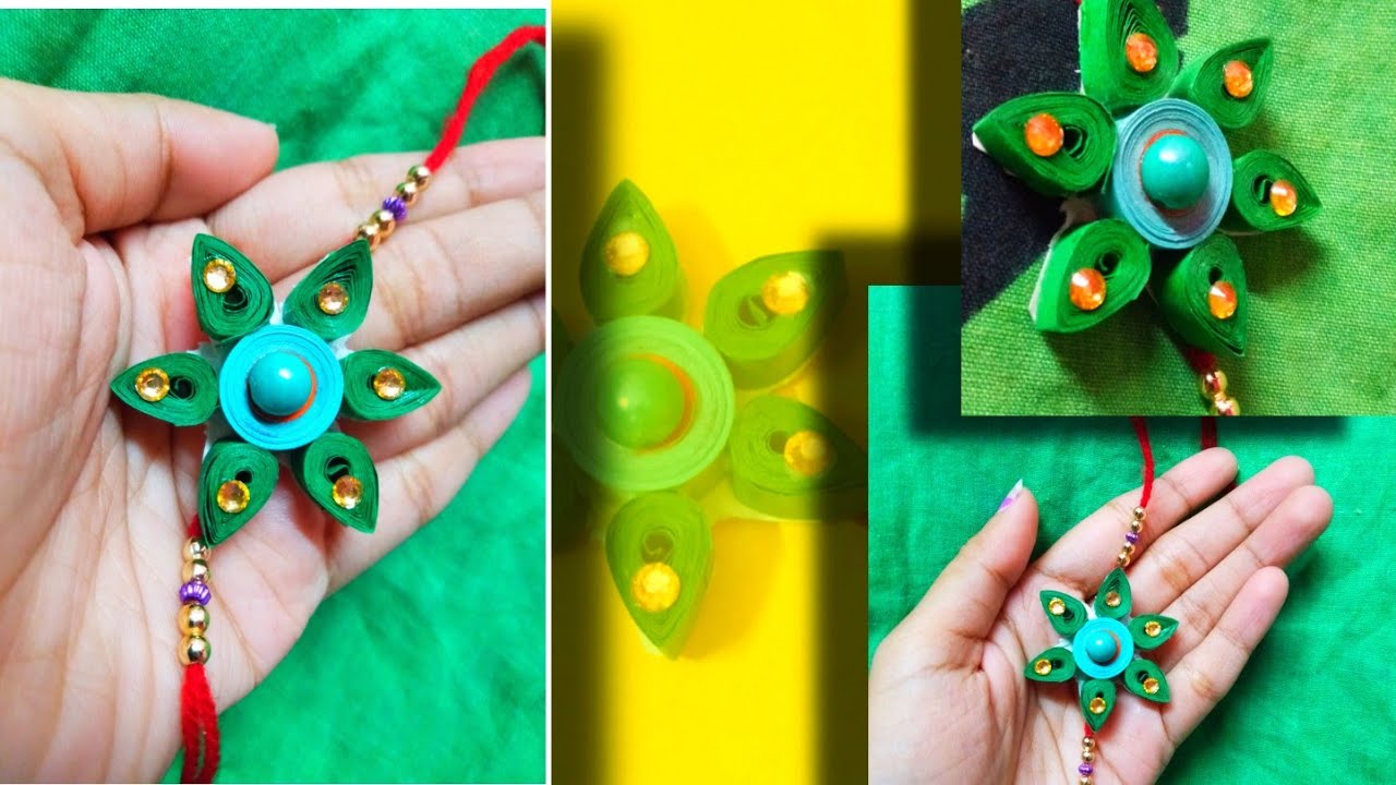 How to make Rakhi at home|| Easy diy rakhi with quilling paper|| Rakhi ...