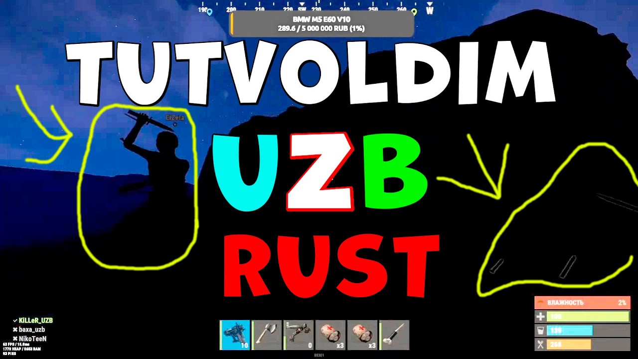 Bolani tutvoldim uzb RUST/RAST - YouTube