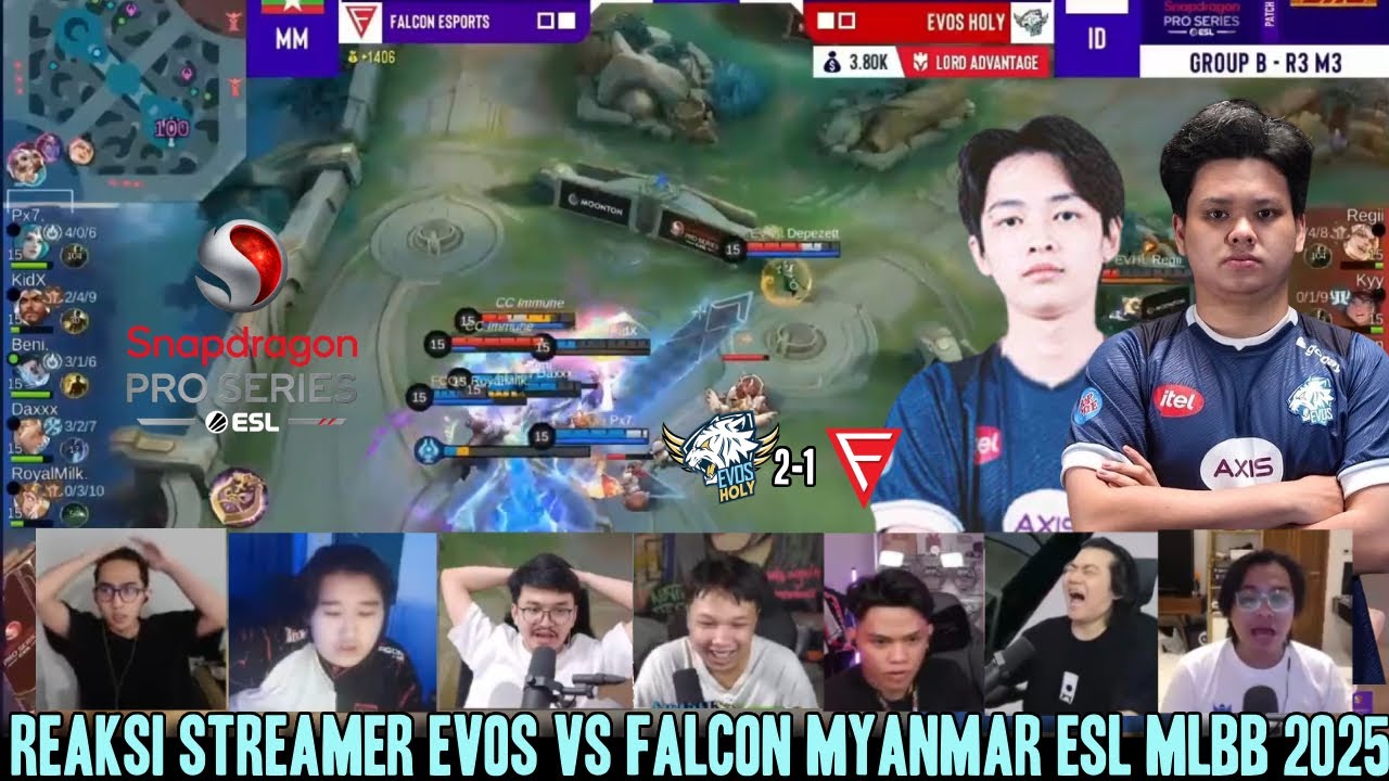 KOMBO MAUT MATHILDA KYY X ALBERT! REAKSI STREAMER EVOS VS FALCONS 2-1 ESL MLBB 2025 - YouTube
