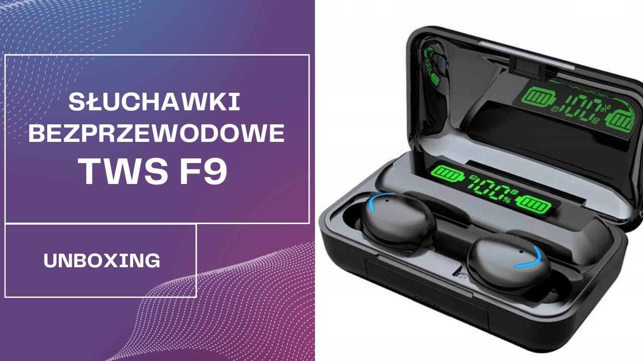 SŁUCHAWKI BEZPRZEWODOWE TWS F9 - Unboxing - YouTube