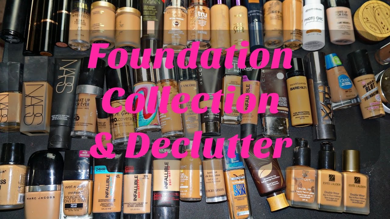 Foundation Collection and Declutter 2017 | 50 Foundations!!! - YouTube