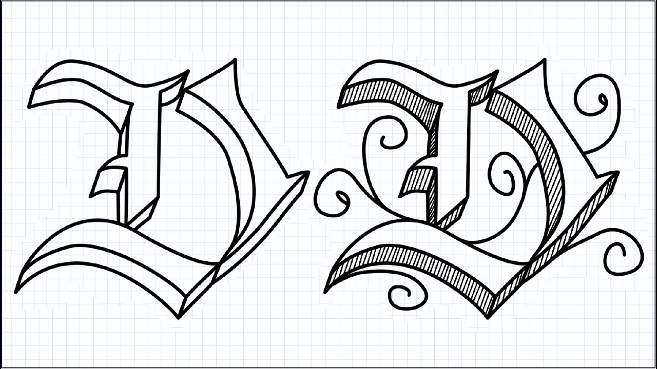 How to Draw Artistic 3D Letter D / Easy Drawing Tutorials - YouTube