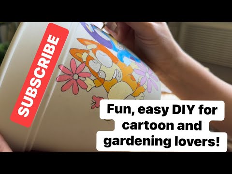 Painting Bluey & Bingo on a Flower Pot + Oregano Planting! | DIY ...